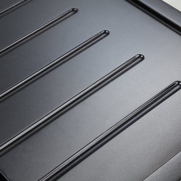 45" Drop-In Matte Black Kitchen Sink with Drainboard Double Bowl Quartz ...