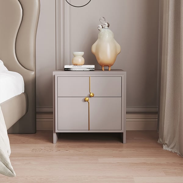 Post-modern Bedside Table with 2 Drawers Nightstand | Homary
