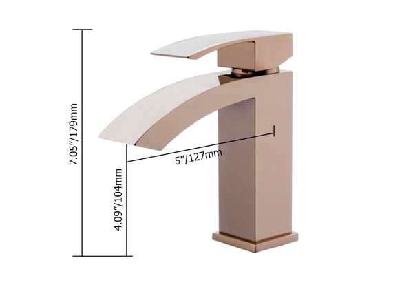 Ridge Modern Design Angled Spout Single Handle Waterfall Bathroom Sink ...