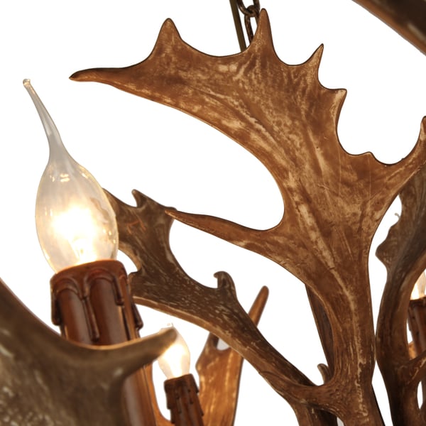 Faux Antler 5-Light Rustic Candelabra Deer Antler Chandelier in ...