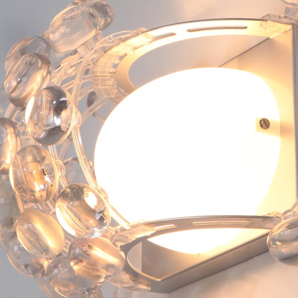 Bling Bling Silver 1-Light Wall Light with Clear Acrylic Beads | Homary