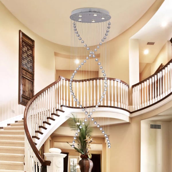 Magnificent Double Twist 5-Light Clear Crystal Flush Mount Ceiling ...