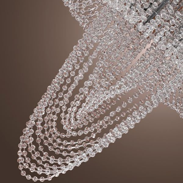 Purda 2-Tier Round Chrome Glass Flush Mount Ceiling Light with Draped ...