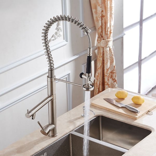 Versatile Pullout Spray Pre-Rinse Single Hole High-Arc Kitchen Faucet ...
