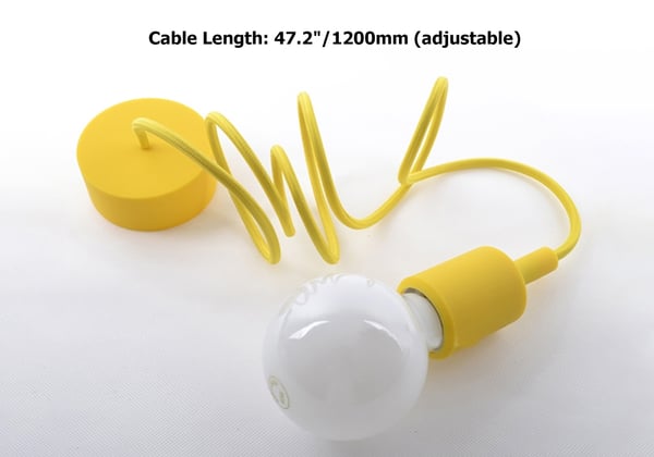 Colorful Silicone Mini Single-Light Pendant Light in Yellow | Homary