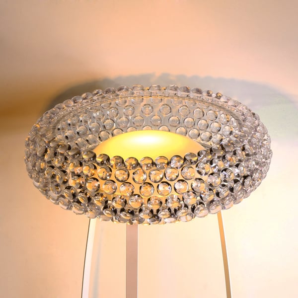 Bling Bling Clear Acrylic Beaded 1-Light Floor Lamp with Glass Shade in ...