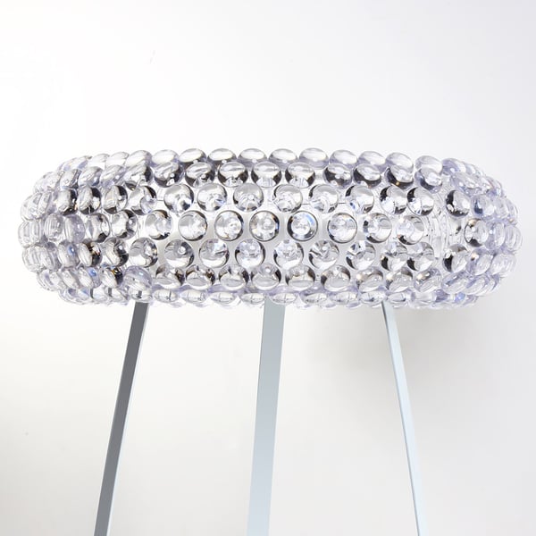 Bling Bling Clear Acrylic Beaded 1-Light Floor Lamp with Glass Shade in ...
