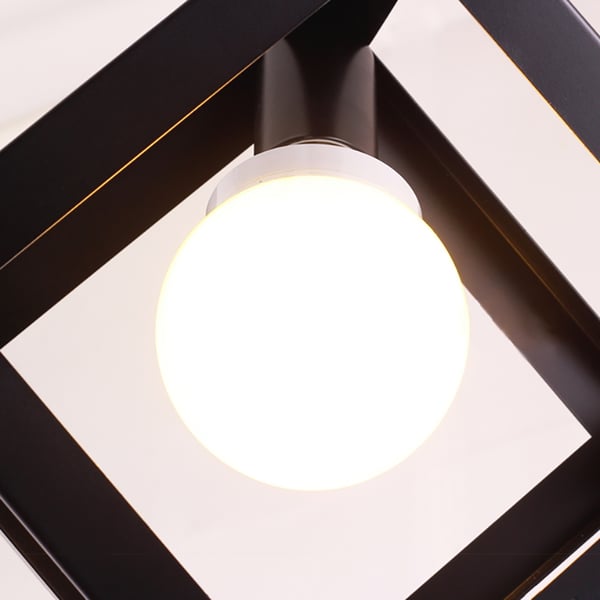 Modern Black Single-Light Pendant Light with Geometric Framework | Homary