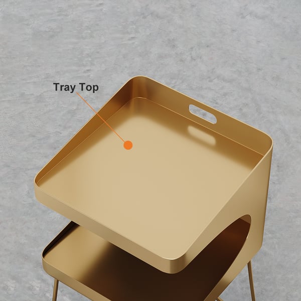 Free Shipping on Modern Gold Metal Nightstand with 2 Shelves and Handle ...