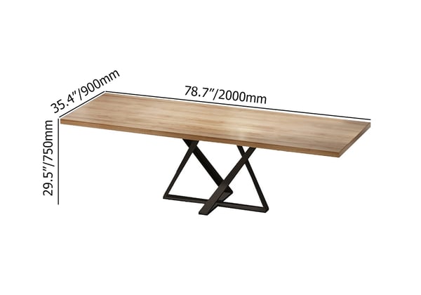 Free Shipping on Rectangular Rustic Wood and Metal Kitchen Dining Table ...
