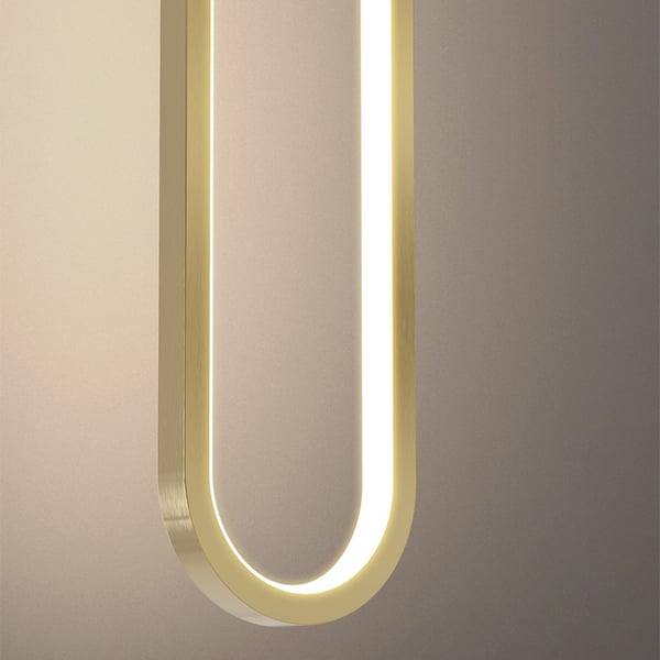 1-Light Geometry Pendant Light Brass Hanging Lamp in Gold-Homary