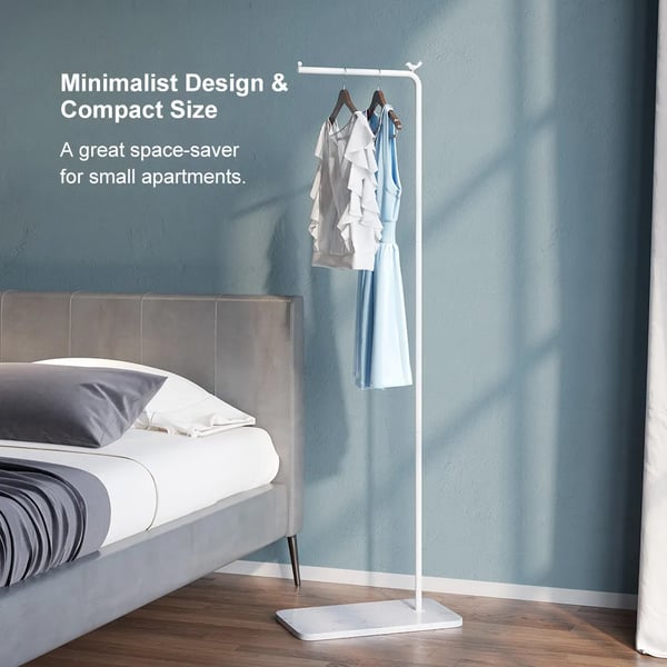 Free Shipping on Modern White Corner Clothing Garment Stand with Marble ...