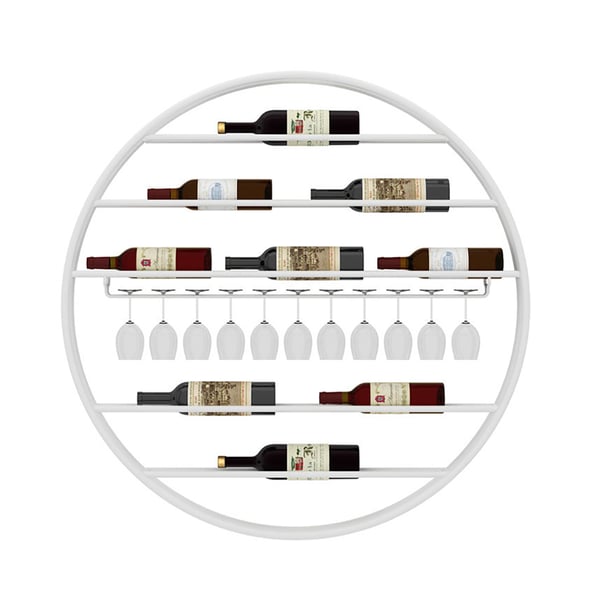 Modern Metal Black Round Wine Rack Wall Mounted Wine Rack Glass Rack ...