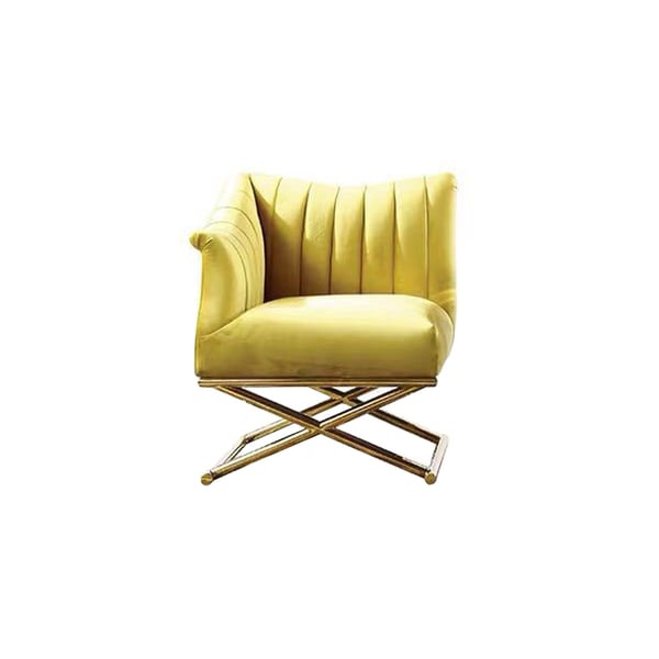 Free Shipping on Glam Yellow Velvet-upholstered Accent Chair in Gold ...