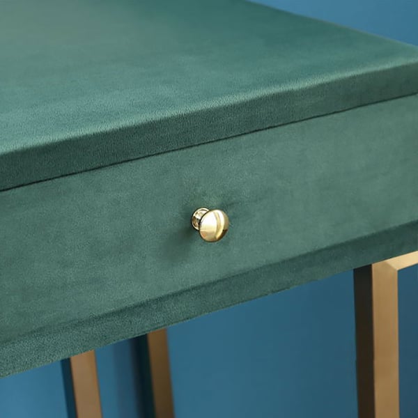 Gold Makeup Vanity with Drawers Green Velvet Upholstered Makeup Vanity ...