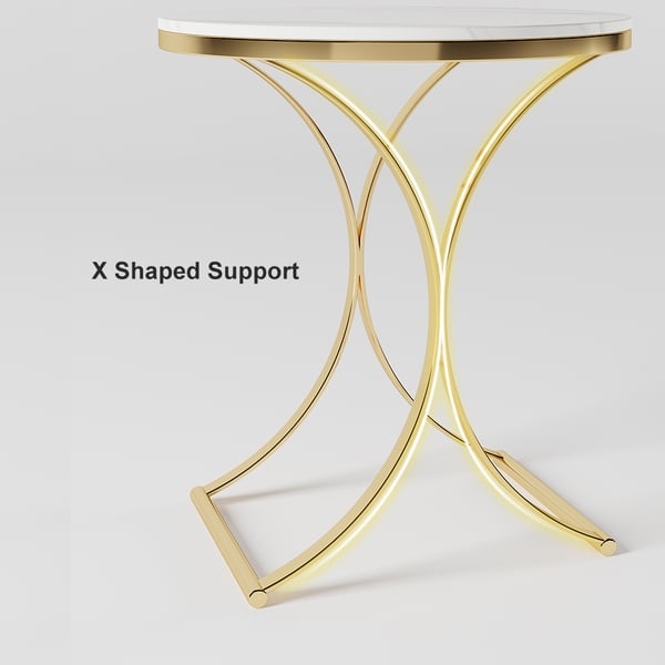 Free Shipping on Modern Luxurious Round White Marble Stone Side Table X ...