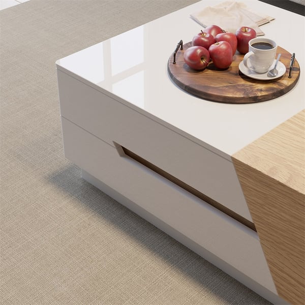 Pinkle 82" Modern Extendable Coffee Table Hidden Storage Sliding Top ...