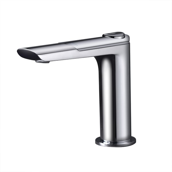 Chrome Single Hole Bathroom Basin Tap With Single Handle Press Button ...