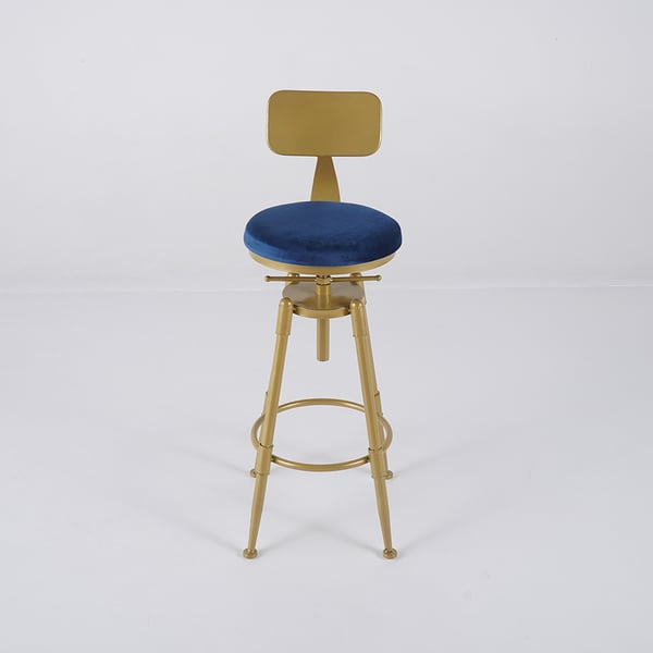 Free Shipping on Modern Blue Velvet Swivel Adjustable Bar Height Bar ...