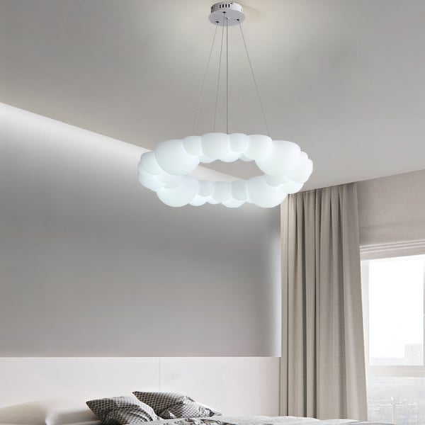Modern White LED Chandelier Cloud Bubble Pendant Light | Homary