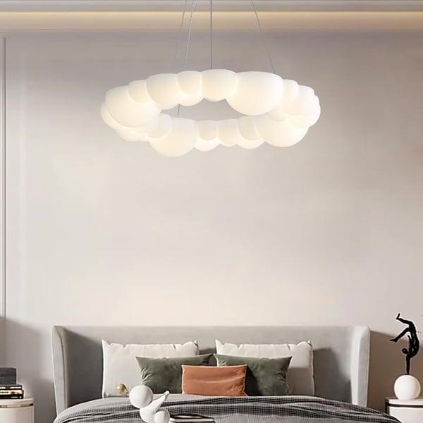Modern White LED Chandelier Cloud Bubble Pendant Light | Homary