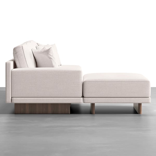 Free Shipping on 126" L-Shaped Off-White Modular Sectional Sofa with ...