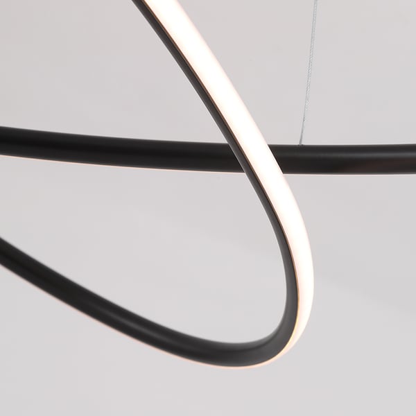Minimalist LED Pendant Light Circa Design Hanging Light in Black | Homary