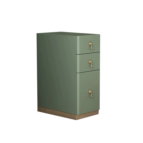 Modern Off White 3-Drawer Nightstand Narrow Bedside Table with Faux ...