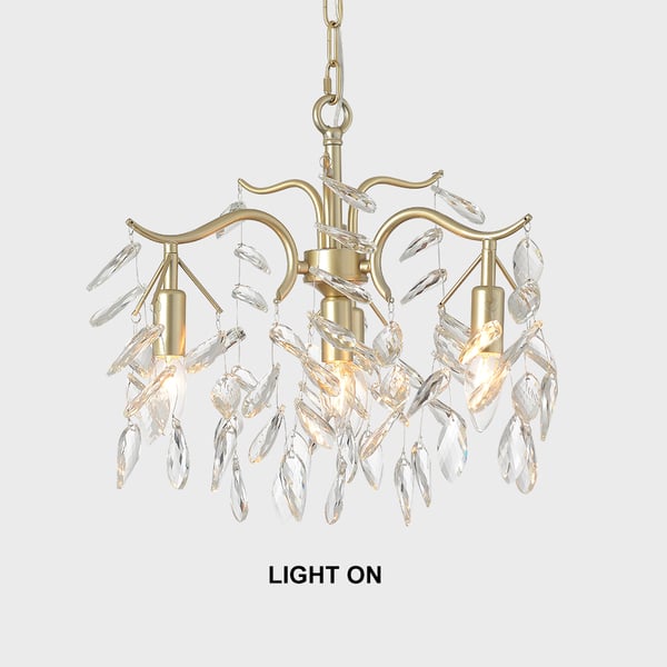 Modern 4-Light Crystal Tiered Chandelier in Champagne Gold | Homary