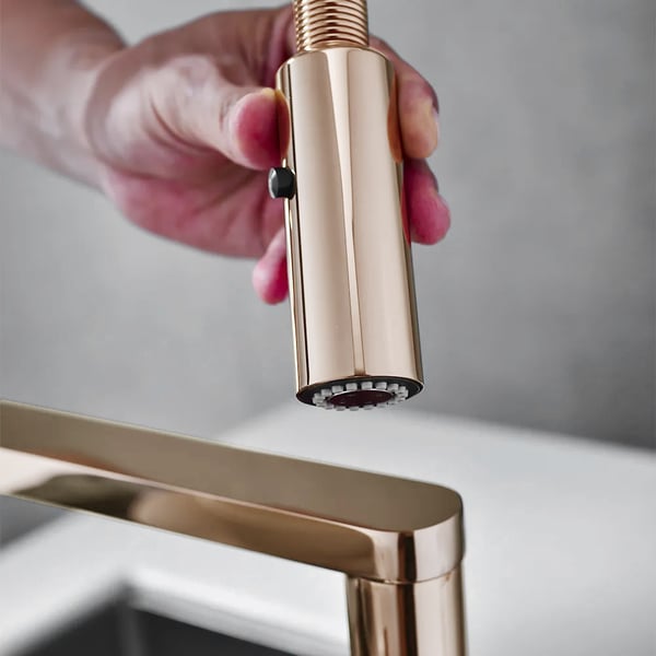 Free Shipping on Rose Gold Monobloc High Arc Magnetic Kitchen Mixer Tap ...