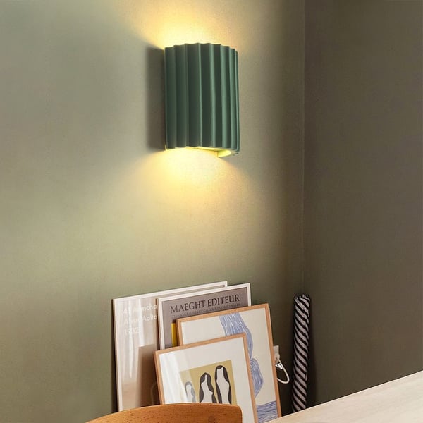 Modern Green Half-Cricle Resin Wall Sconce with 2-Light Living Room Bed ...