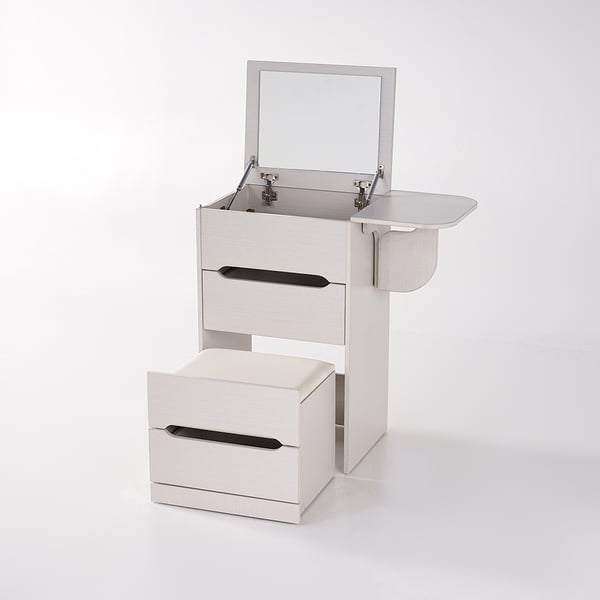 Free Shipping on Nordic Flip Top White Makeup Vanity Mini with Stool ...