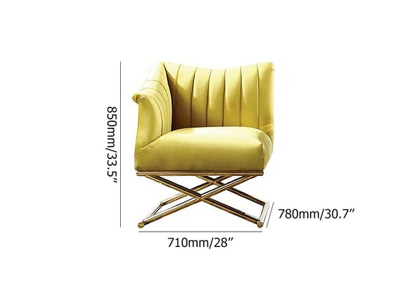 Free Shipping on Glam Yellow Velvet-upholstered Accent Chair in Gold ...
