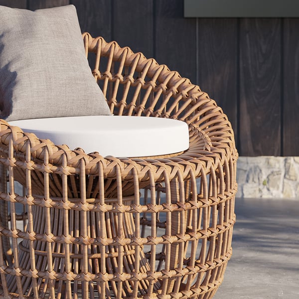 Free Shipping on Austen Rattan Outdoor Barrel Chair Nest Shape ...