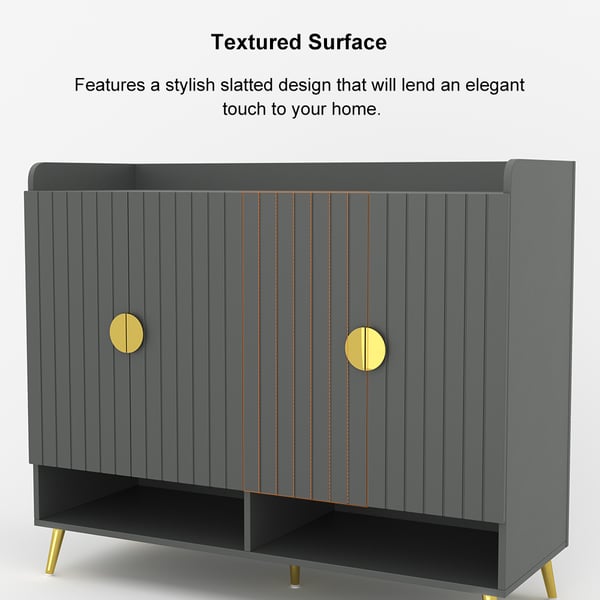 Free Shipping on Yellar Nordic Gray Shoe Cabinet 10 Shelves Entryway ...