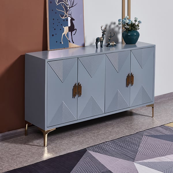 Wovuna Modern Blue Sideboard Buffet 59" Buffet Cabinet with 4 Doors ...