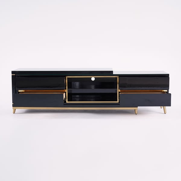 Free Shipping on 72.8" Black TV Media Console Extendable Up to 102 ...