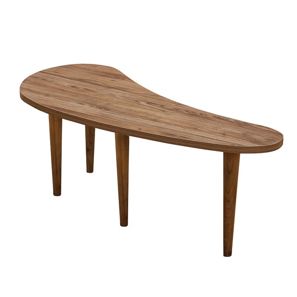 Free Shipping on 48" Modern Wood Abstract Coffee Table in Walnut with 3 ...
