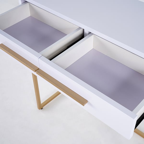 Free Shipping on 800mm Modern Narrow White Console Table with Storage ...