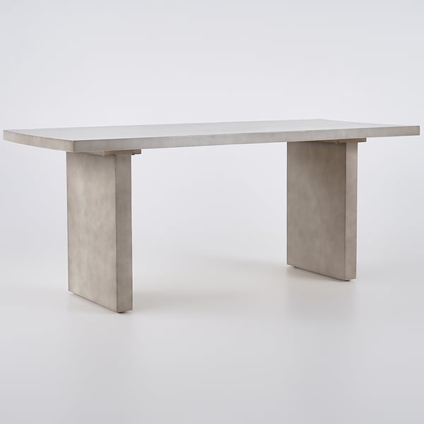 1600mm Farmhouse Concrete Grey Wooden Dining Table for 6 Person Double ...
