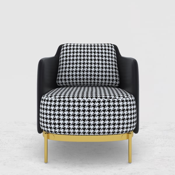 Free Shipping on Modern Houndstooth Accent Chair with Linen Upholstery ...