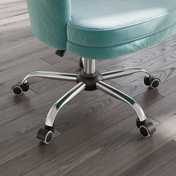 Free Shipping on Blue Modern Swivel Office Chair Velvet Upholstered ...