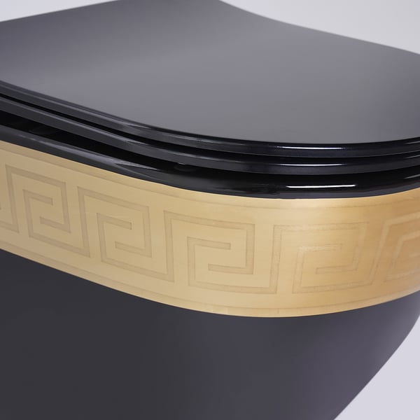 Free Shipping on Luxury Round Wall-Mount Toilet Rimless Flushing ...