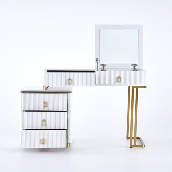 Free Shipping on Modern Makeup Vanity Expandable Dressing Table with ...