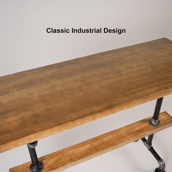Free Shipping on 1300mm Industrial Rectangular Bar Table Natural ...