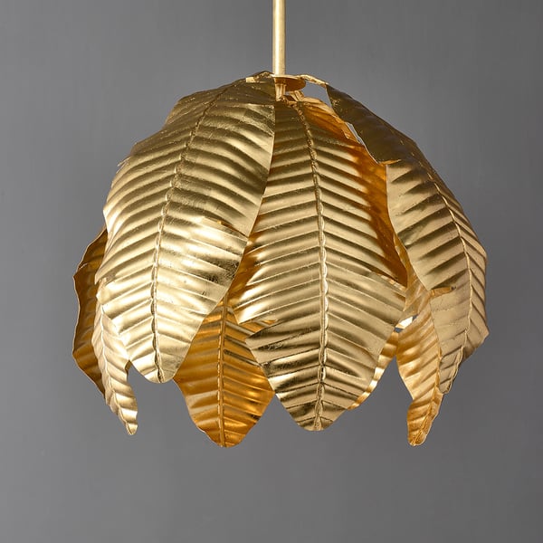 Free Shipping on Glam Gold Leaf Chandelier Metal Leaves Pendant Light ...