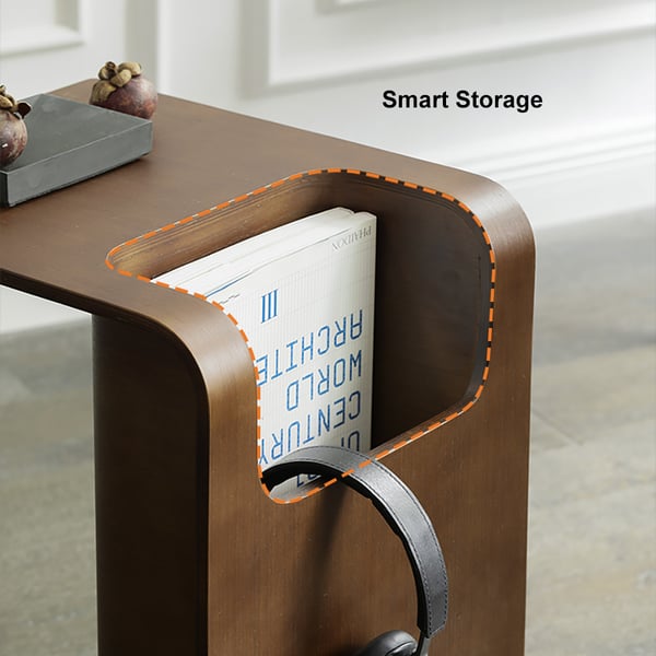 Free Shipping on Oak Wood C-Style End Table with Magazine Rack ...