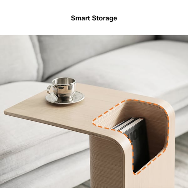 Free Shipping on Oak Wood C-Style End Table with Magazine Rack ...