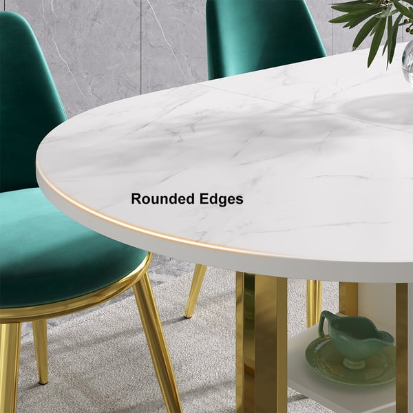 Free Shipping on Fabled Modern Extendable White Dining Table with Wood ...