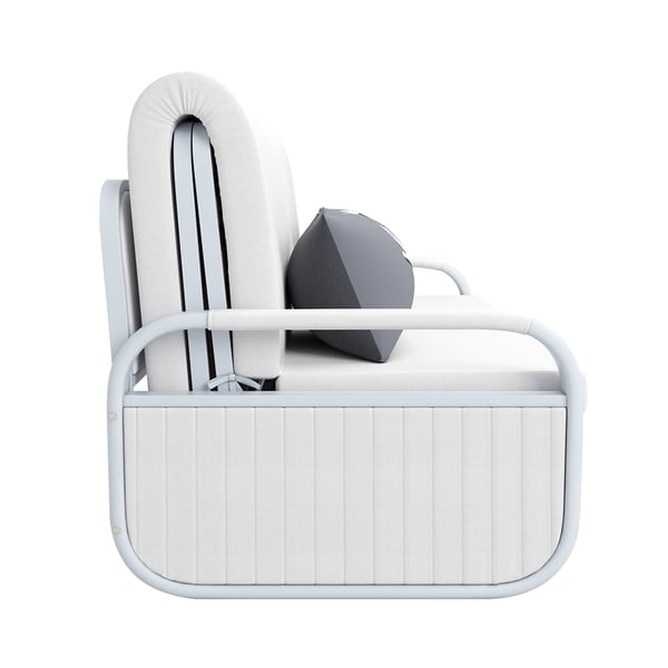 Free Shipping on 62" White Sleeper Sofa Bed Modern Convertible Cotton ...